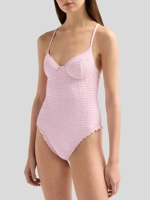 Simkhai Suni Textured One-piece Swimsuit