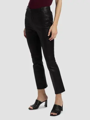 L'Agence Ketra Leather Baby Boot-cut Trousers