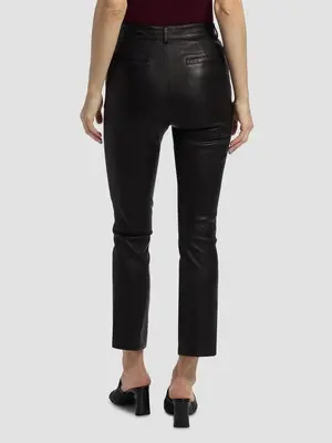 L'Agence Ketra Leather Baby Boot-cut Trousers
