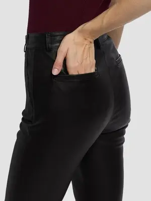 L'Agence Ketra Leather Baby Boot-cut Trousers