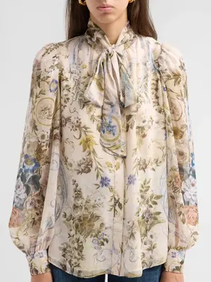 Kobi Halperin Beau Floral Tieneck Blouse