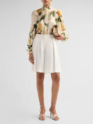 UNGARO Odessa Floral Lace-trimmed Blouse