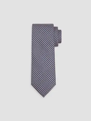 Brioni Micro Motif Silk Tie - Navy