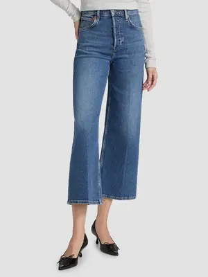 RE/DONE 70s High-rise Wide-leg Crop Jeans