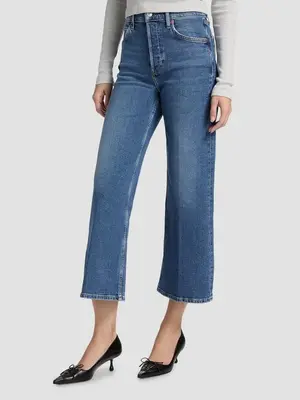 RE/DONE 70s High-rise Wide-leg Crop Jeans