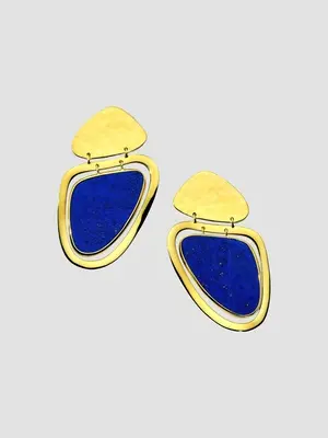 Ippolita Rock Candy 18k Yellow Gold & Triangular Drop Earrings - Lapis