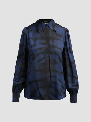 Kobi Halperin Davis Tiger-print Silk Blouse