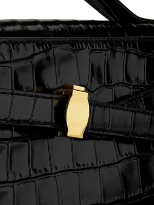 Veronica Beard Croc-embossed Leather Clutch