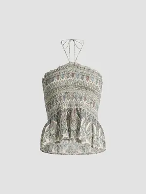 Veronica Beard Damsey Smocked Top