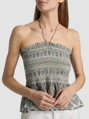 Veronica Beard Damsey Smocked Top