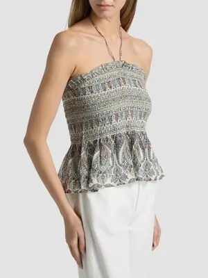 Veronica Beard Damsey Smocked Top