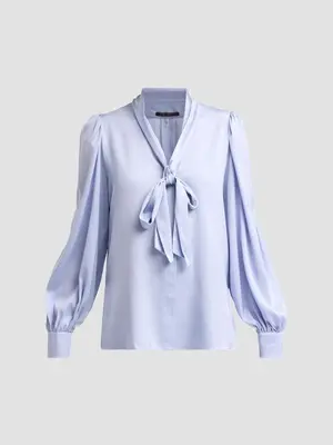 Kobi Halperin Selena Stretch-silk Tie-front Blouse - Frost