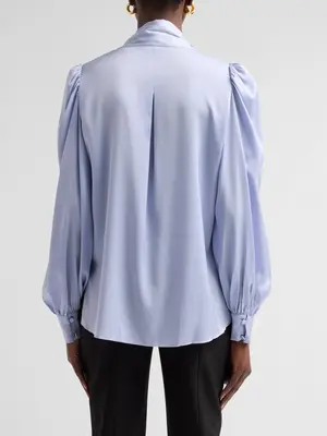 Kobi Halperin Selena Stretch-silk Tie-front Blouse - Frost