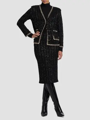 Veronica Beard Corbin Sequined Knit Pencil Skirt