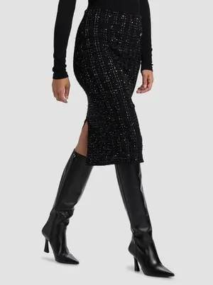 Veronica Beard Corbin Sequined Knit Pencil Skirt