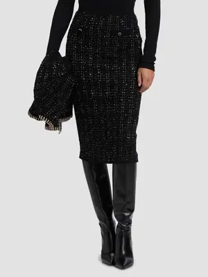 Veronica Beard Corbin Sequined Knit Pencil Skirt