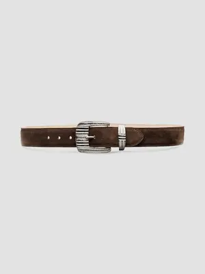 L'Agence Aya Suede Belt - Chocolate