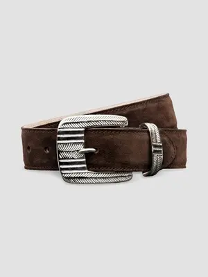 L'Agence Aya Suede Belt - Chocolate