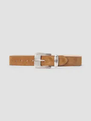 L'Agence Aya Suede Belt Cognac Suede