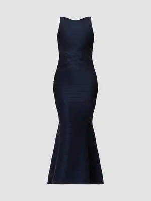 Herve Leger The Dion Bandage Mermaid Gown - Storm
