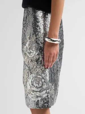 UNGARO Rachel Sequined Knee-length Skirt