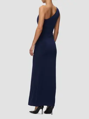 Herve Leger The Irie Ruched One-shoulder Jersey Gown - Storm