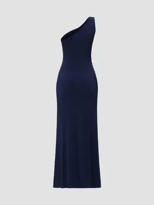 Herve Leger The Irie Ruched One-shoulder Jersey Gown - Storm