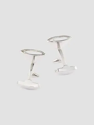 LINK UP Martini Glasssilver-plated Brass Cufflinks
