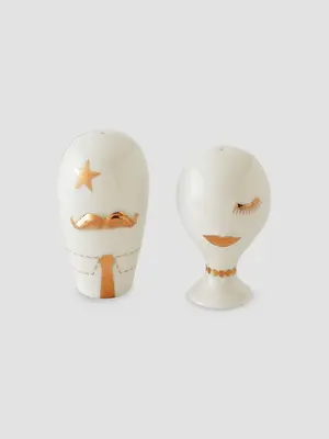 Jonathan Adler Gilded Mr. & Mrs. Muse Salt & Pepper Shakers - Multi