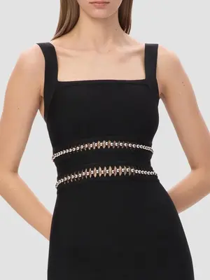 Herve Leger The Ines Bead-embellished Fringed Gown
