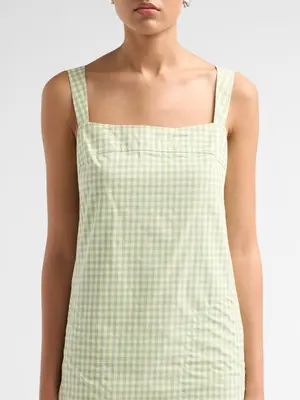 Simkhai Sloan Gingham Mini Dress - Lime Gingham