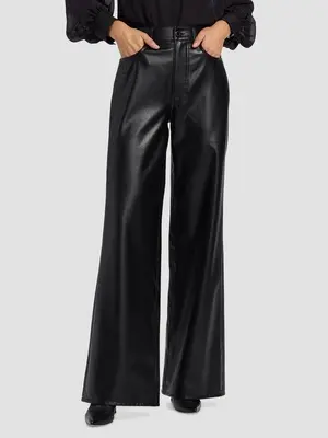 Veronica Beard Kasey Faux Leather Wide-leg Pants