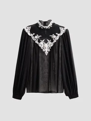 Kobi Halperin Teagan Lace-embroidered Blouse
