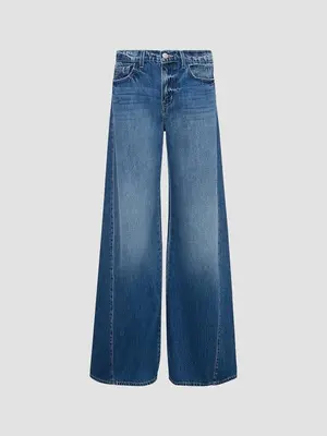 L'Agence Beau High-rise Wide-leg Jeans - Medium Blue