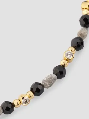 JAN LESLIE Spinel And Raw Diamond Beaded Pull-cord Bracelet
