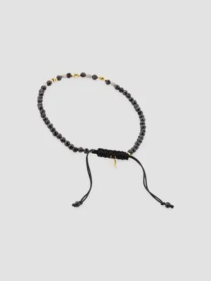 JAN LESLIE Spinel And Raw Diamond Beaded Pull-cord Bracelet
