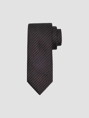 Brioni Geometric Jacquard Silk Tie - Navy