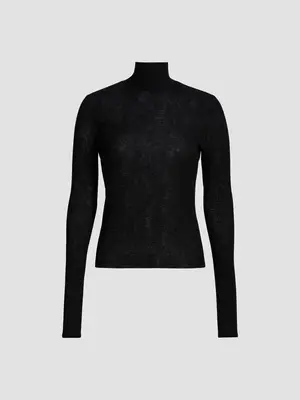Veronica Beard Wyeth Fitted Turtleneck - Black