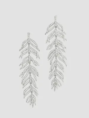 ANABEL ARAM Palm Sterling -plated & Cubic Zirconia Drop Earrings - Silver