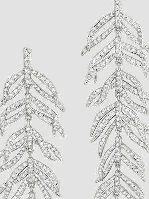 ANABEL ARAM Palm Sterling -plated & Cubic Zirconia Drop Earrings