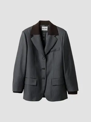 Miu Miu Single-breasted Pinstripe Jacket