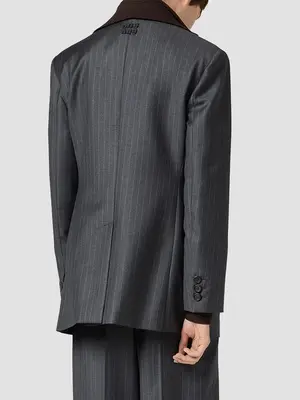 Miu Miu Single-breasted Pinstripe Jacket
