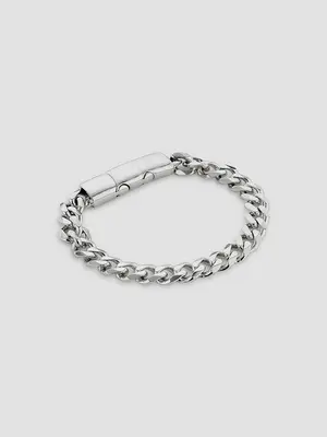 JAN LESLIE Curb Chain Sterling Adjustable Bracelet - Silver