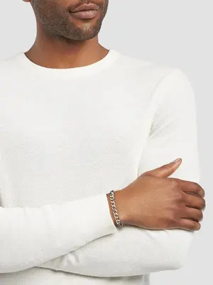 JAN LESLIE Curb Chain Sterling Adjustable Bracelet