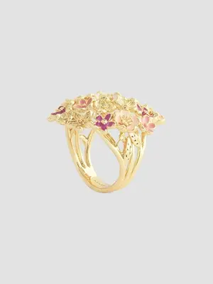 ANABEL ARAM Wildflowers 18k--plated & Enamel Ring - Gold