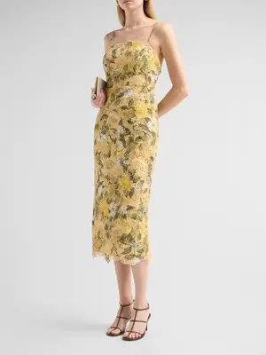 UNGARO Robin Lace Midi Dress