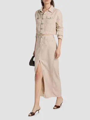 L'Agence Carmy Denim Maxi Skirt