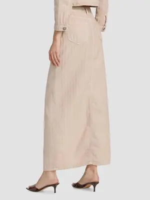 L'Agence Carmy Denim Maxi Skirt