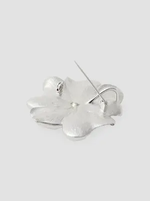 JAN LESLIE Sterling & 18k-yellow-gold Vermeil Flower Lapel Pin - Silver