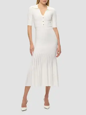 Herve Leger Adele Rib-knit Midi-dress